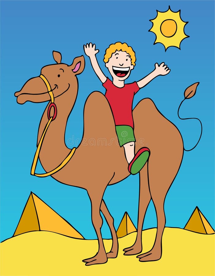 Camel Ride stock vector. Illustration of pyramids, element - 9738807