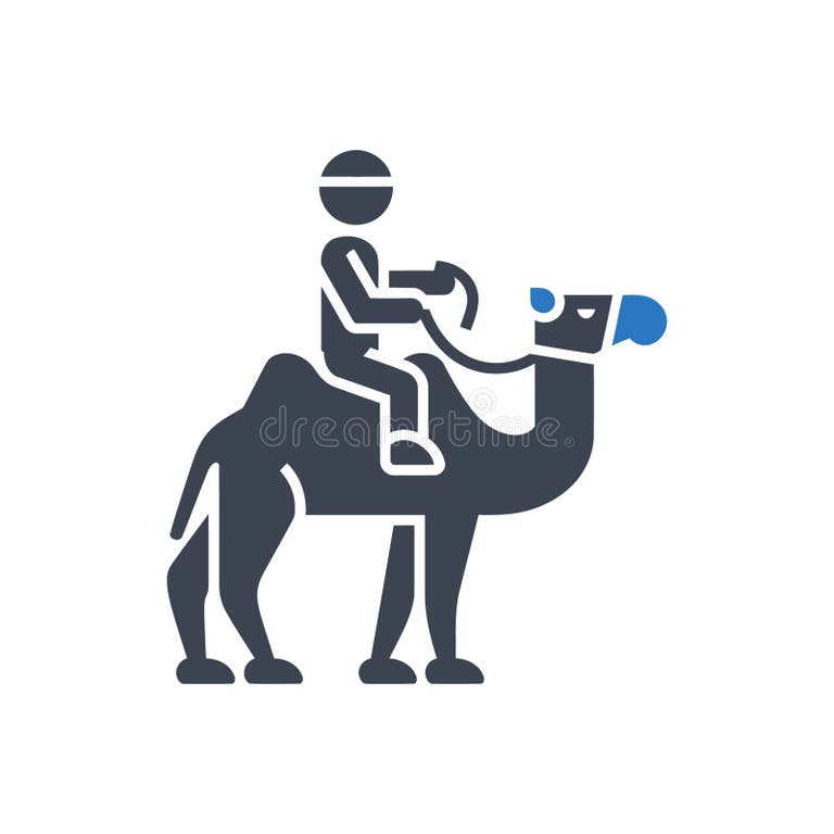 Camel Rider Icon stock vector. Illustration of rider - 375316252