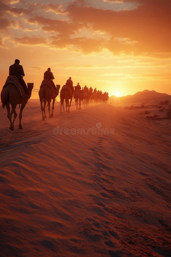 Camel Riding Group stock photo. Image of middle, desert - 378703798
