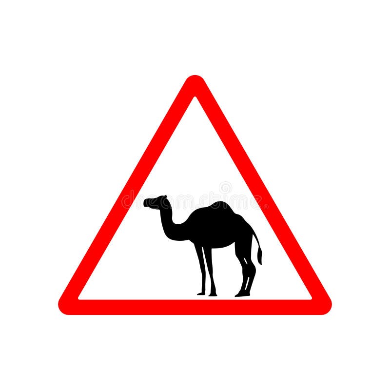 Camel road sign vector stock illustration. Illustration of wildlife ...