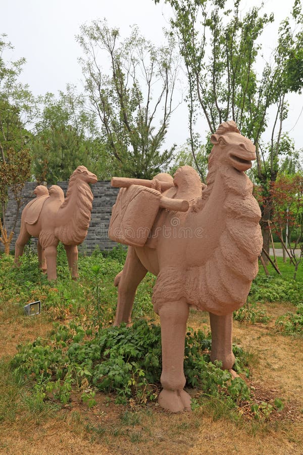 Camel Sculptures in the Park Stock Image - Image of lovely, gardens ...