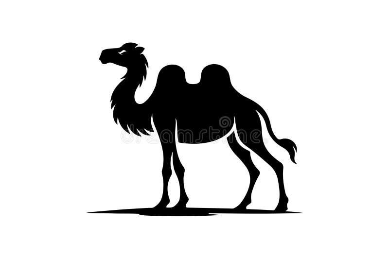 Vector Minimalist Camel Silhouette Clipart Illustration on a White ...