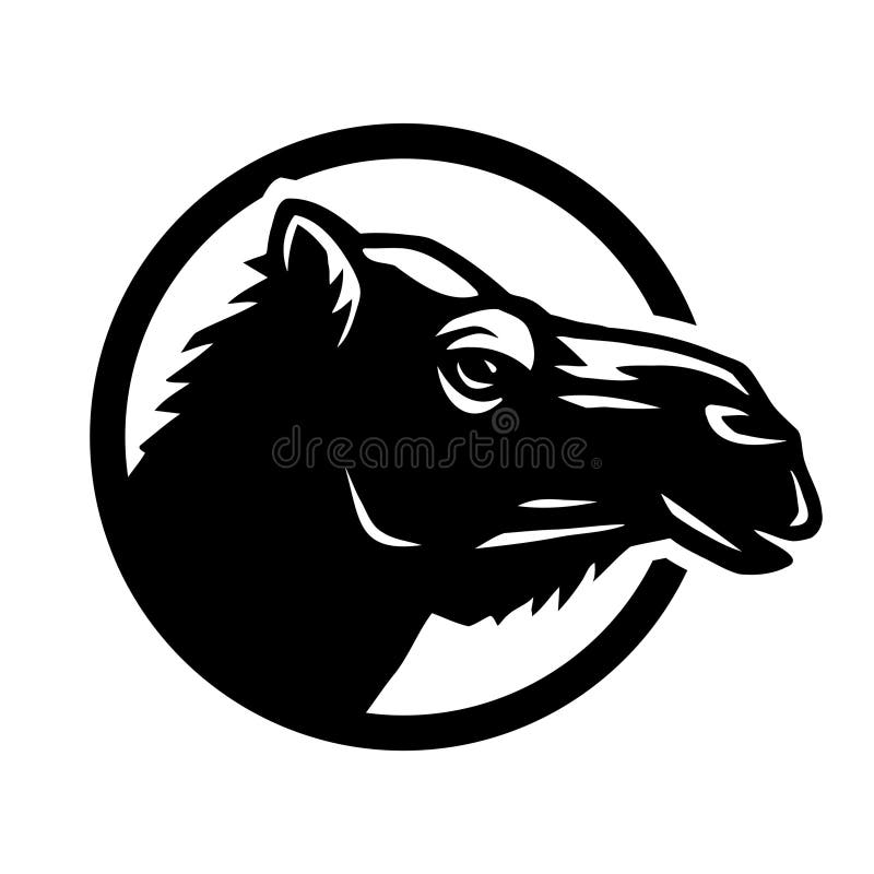 Camel Silhouette, Round Shape Logo. Vector Illustration. Stock Vector ...