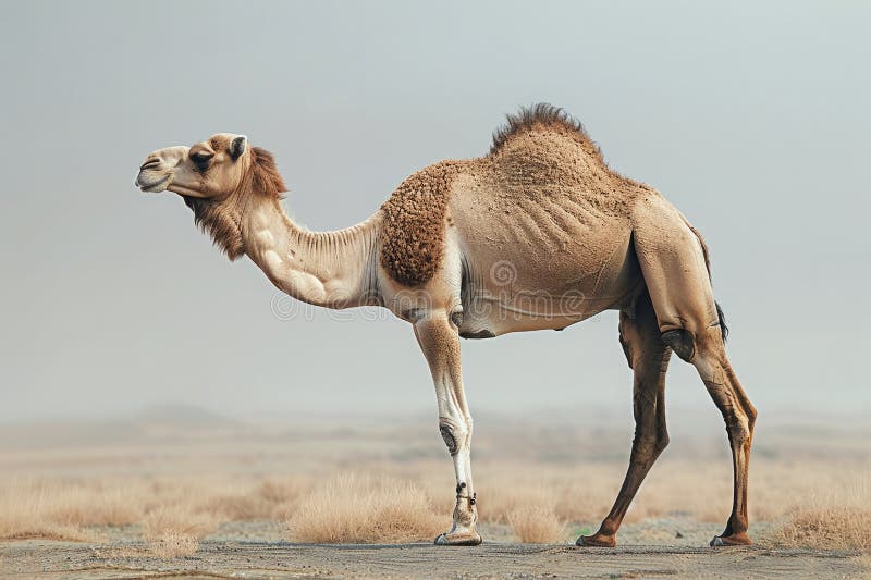 Camel Standing in Desert Landscape Stock Photo - Image of hump, tourism ...