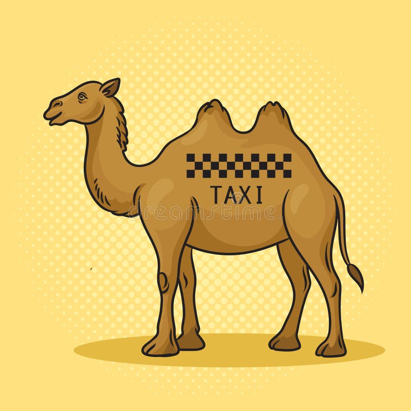 Camel Taxi Pop Art Vector Hand Drawn Illustration Stock Vector ...