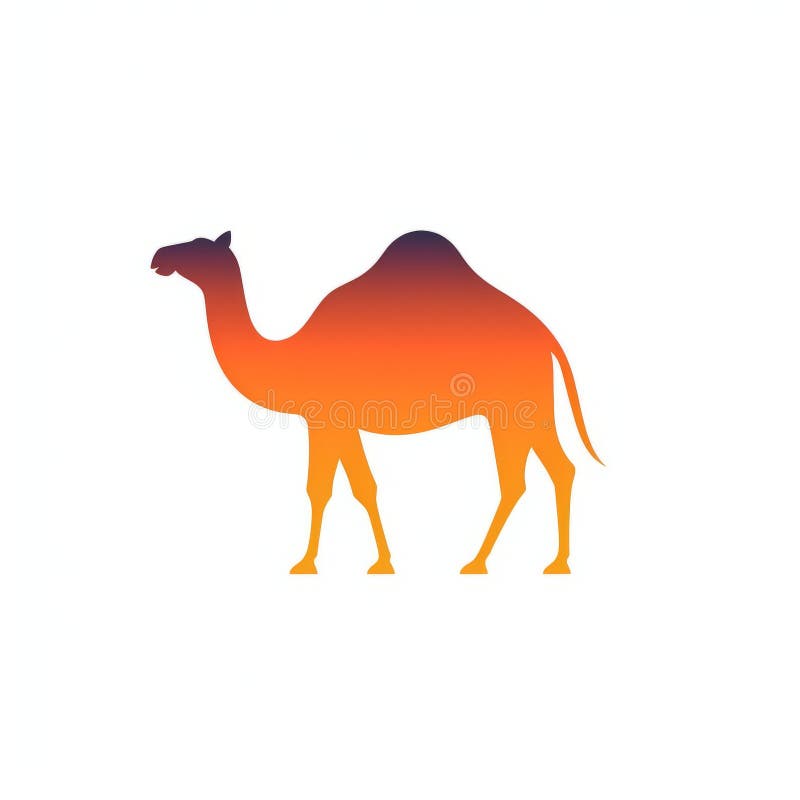 Gradient Camel Silhouette Logo on White Background Stock Illustration ...