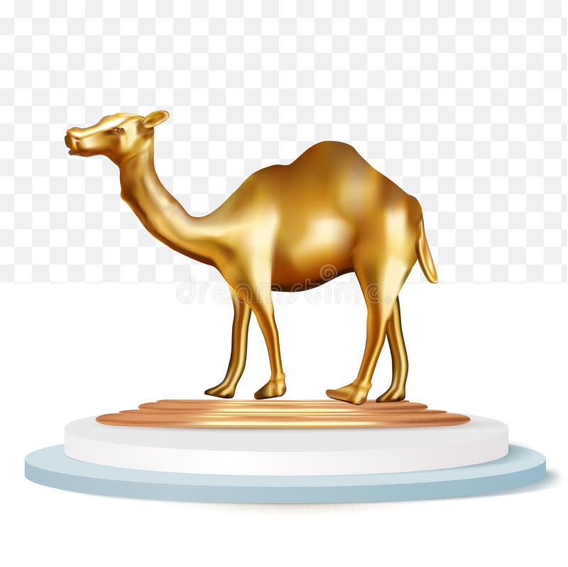 Camel Vector Illustration Metal Gold Color Stock Vector - Illustration ...