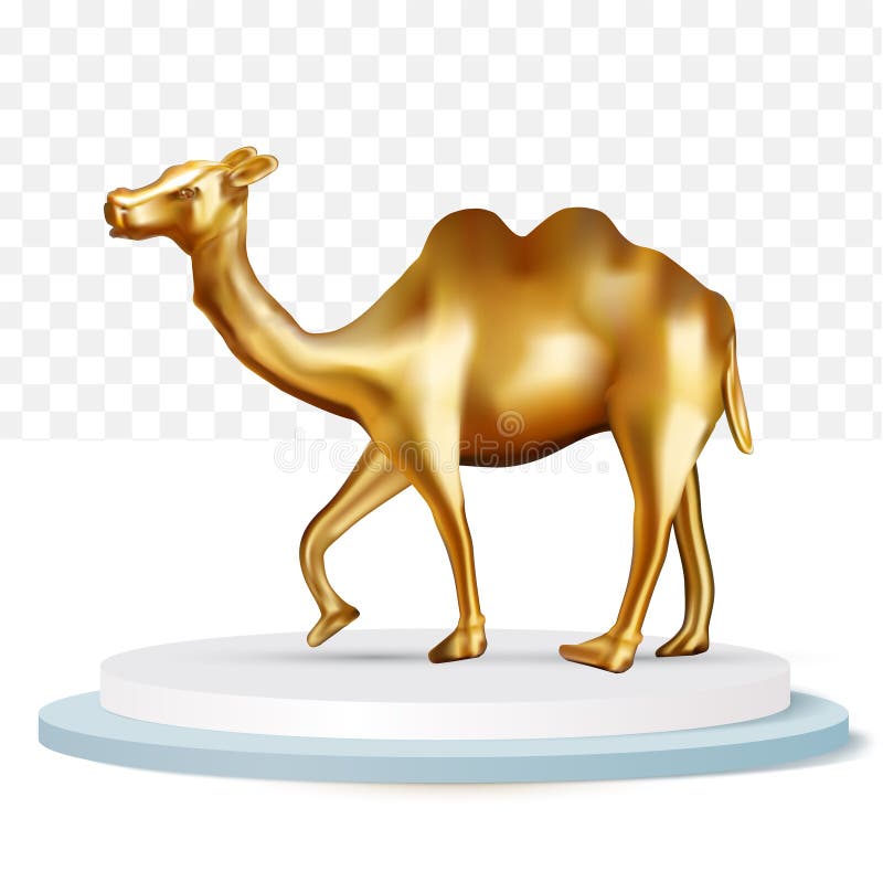 Camel Vector Illustration Metal Gold Color Stock Vector - Illustration ...