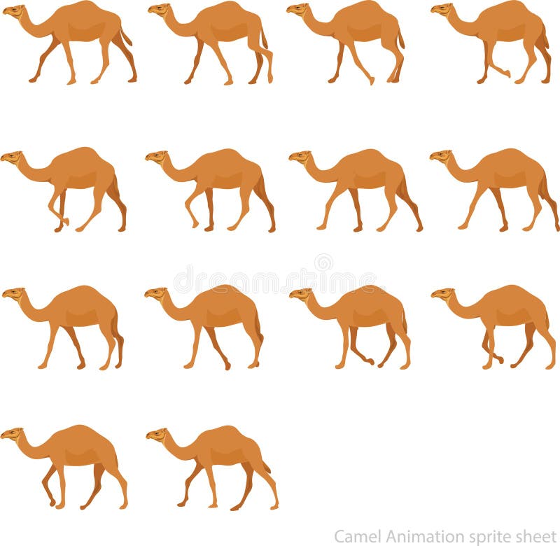 Camel Walk - Animation Sprite Sheet Stock Vector - Illustration of ...