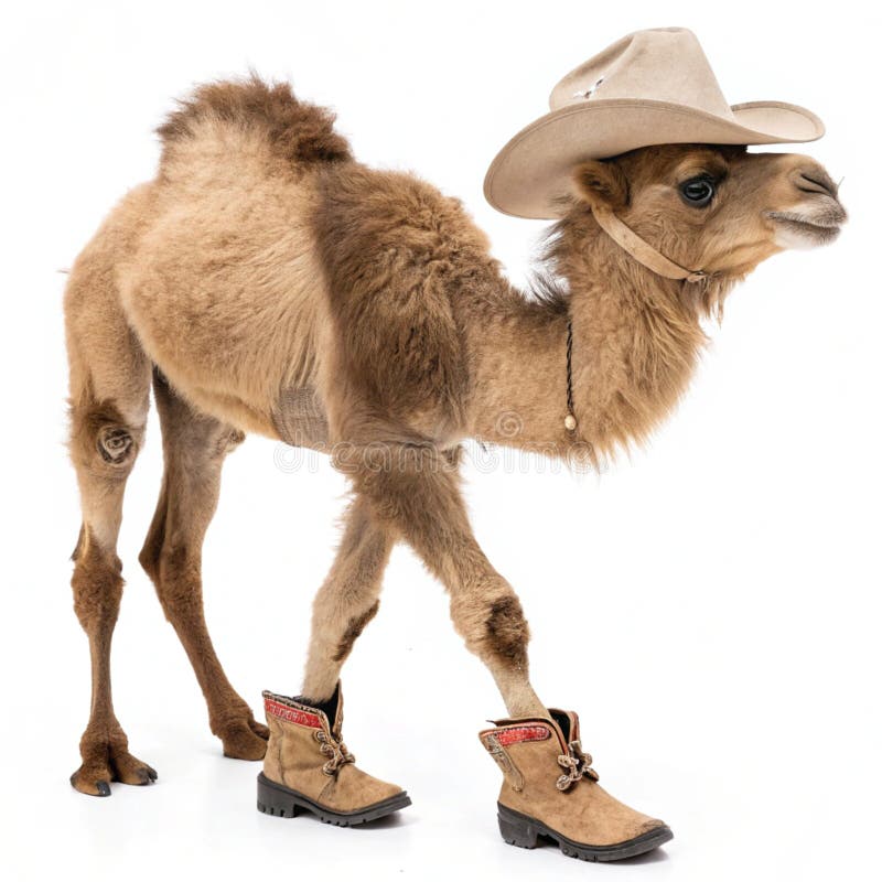 A Camel Wearing Cowboy Boots and a Hat Stock Illustration ...