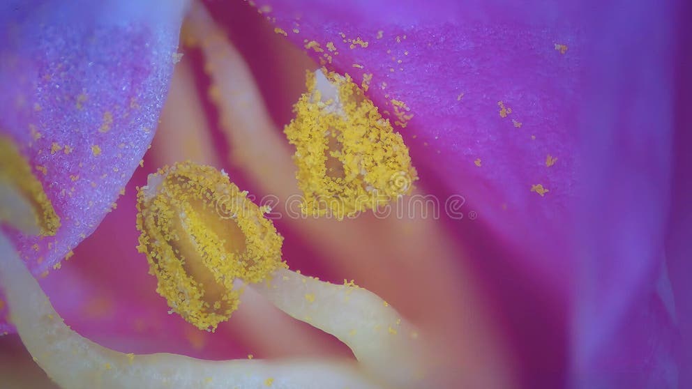 Camelia Blossom with Stamen Pollen Stock Image - Image of leaf ...