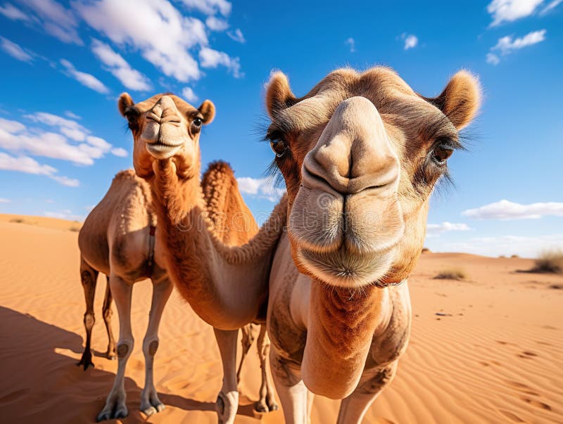 Camels in desert stock illustration. Illustration of beautiful - 293709645