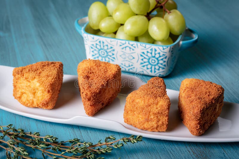 Camembert Cheese Fried in Portions Stock Photo - Image of cook ...