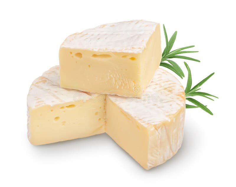 Camembert Cheese Isolated on White Background with Clipping Path and ...