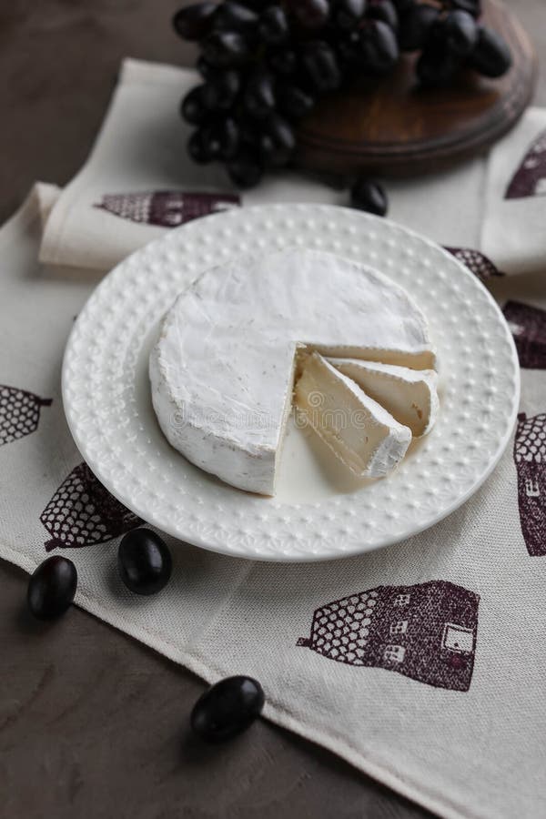 Camembert on a White Plain Plate. Stock Image - Image of meal, healthy ...