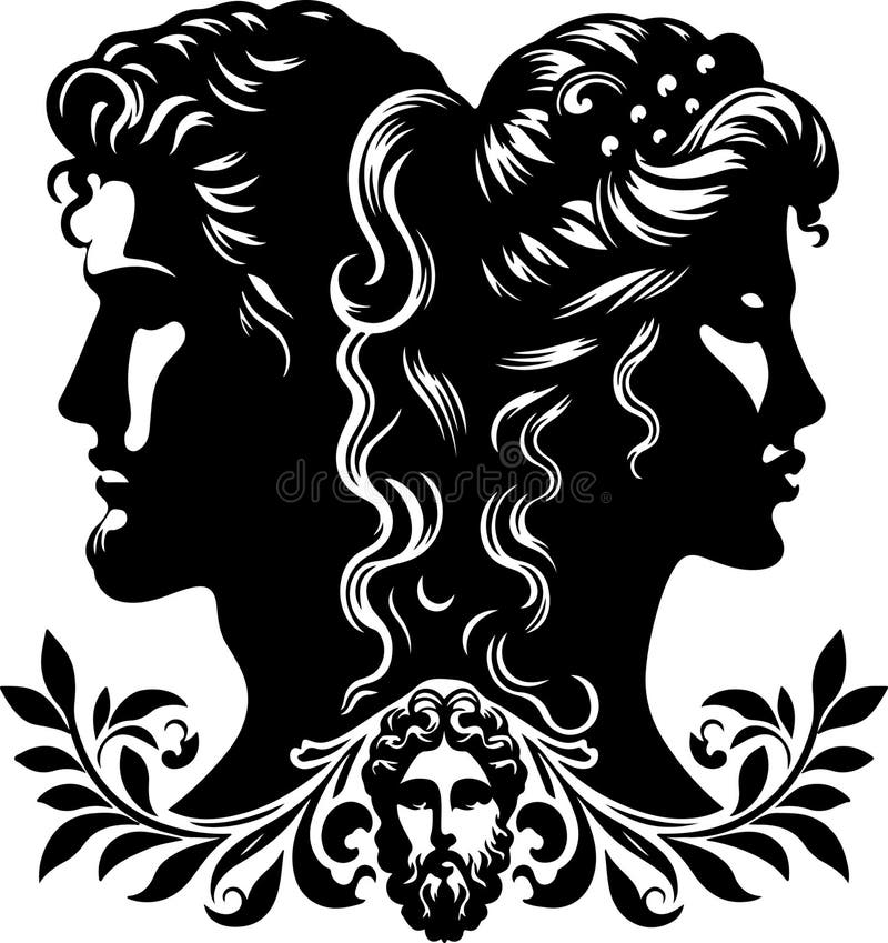 A Cameo Vector Silhouette Image Depicts a Profile Stock Vector ...