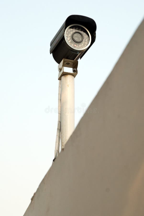 Wireless Access Point Antenna and Cctv Camera Mounted on the Pole Stock ...