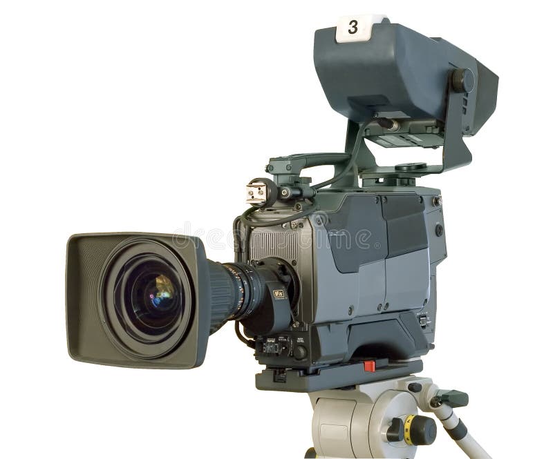 Studio TV Camera on Pedestal Stock Image - Image of television ...