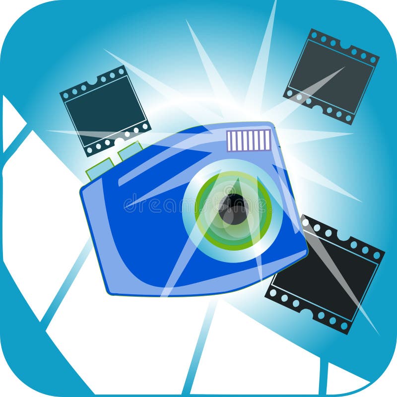 Camera on Abstract Background Stock Image - Illustration of contour ...