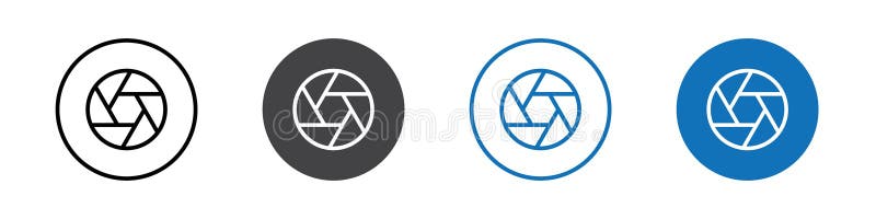 Camera Aperature Icon Flat Editable Icon Mark Set Stock Vector ...