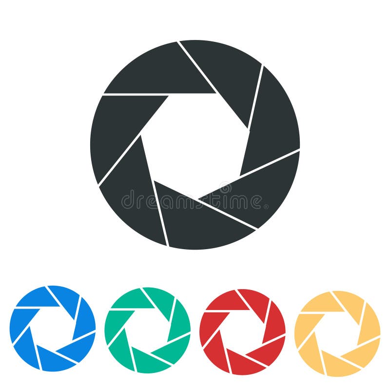 Camera Aperture Icons. Flat Style. Vector Illustration Stock ...