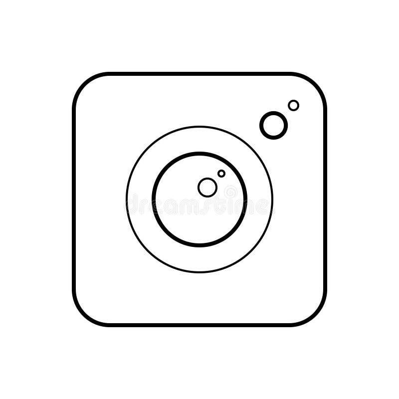 Black Line Icon for Camera App, Photography and Focus Stock Vector ...