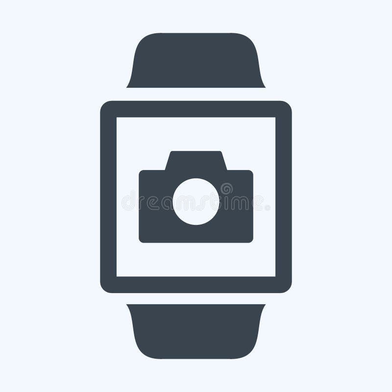 Camera App Icon in Trendy Glyph Style Isolated on Soft Blue Background ...