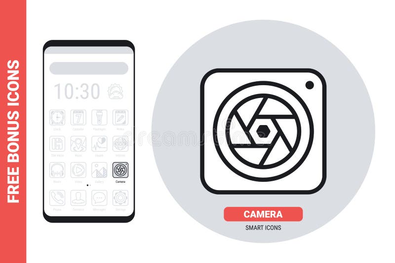 Simple Icon Smartphone with Camera and Flash. Modern Phone with Photo ...