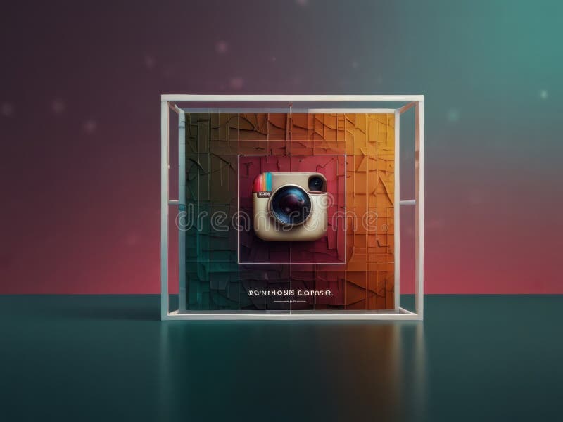 Camera Art in Cube stock illustration. Illustration of texture - 352316741