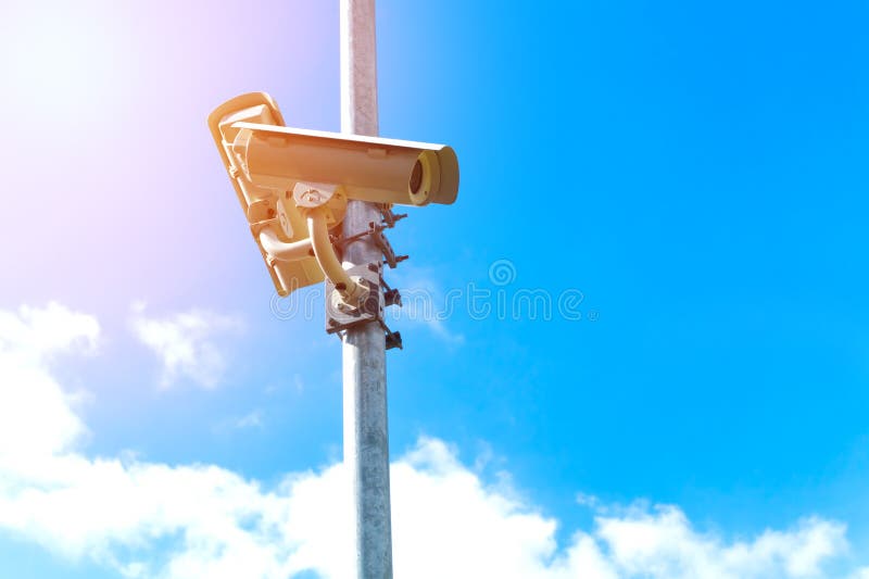 The Camera is Attached To the Lantern Stock Photo - Image of building ...