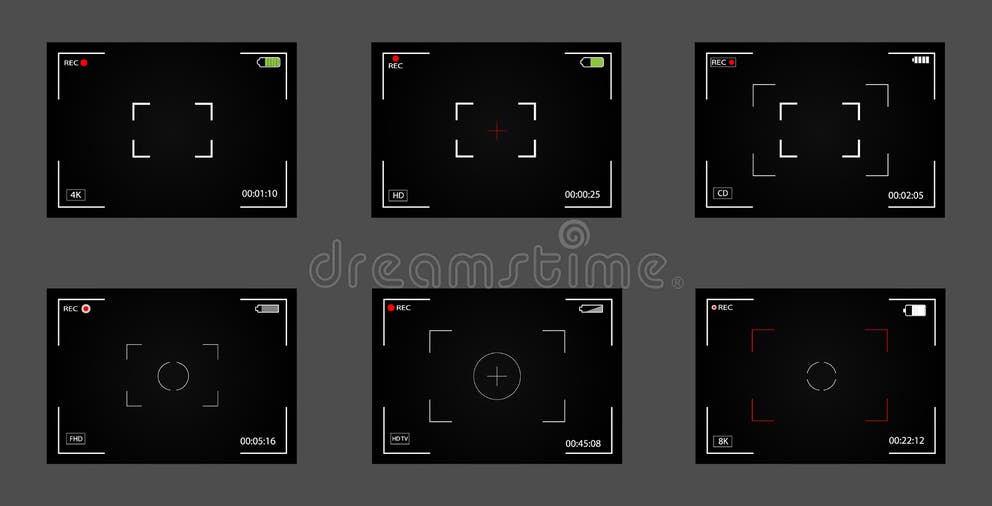 Camera Back and Focus Frames View. Modern Focusing Screen Stock ...