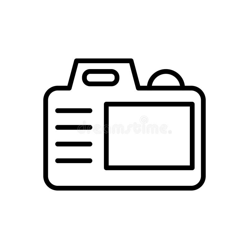 Camera Back Icon Line Isolated on White Background. Black Flat Thin ...