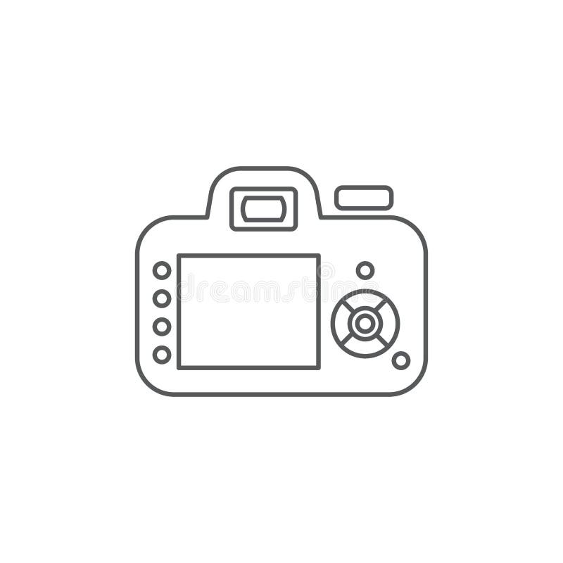 Camera Back with Viewfinder Screen Vector Icon Symbol Isolated on White ...