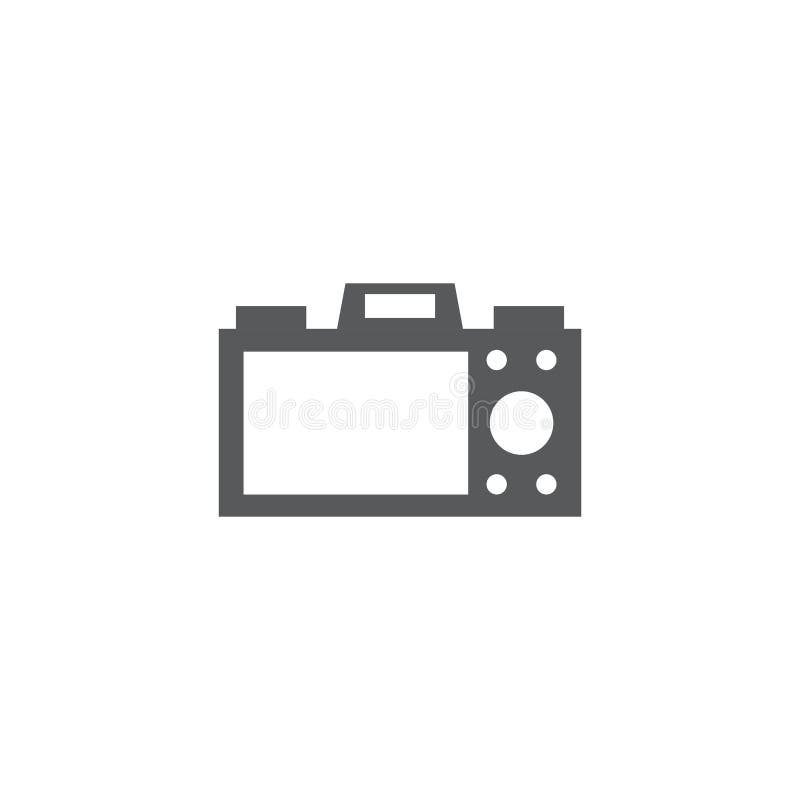 Camera Back with Viewfinder Screen Vector Icon Symbol Isolated on White ...
