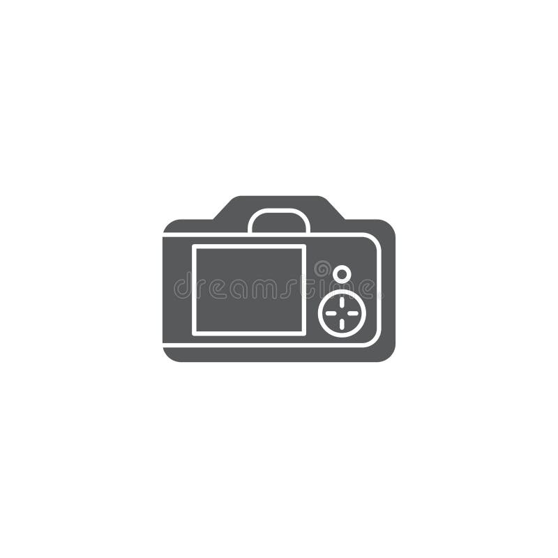 Camera Back with Viewfinder Screen Vector Icon Symbol Isolated on White ...