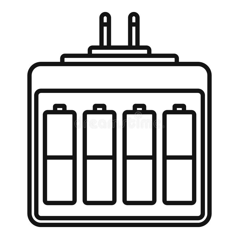 Camera Battery Charger Icon, Outline Style Stock Vector - Illustration ...