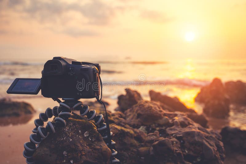 Camera at beach stock image. Image of photograph, exposure - 70324099