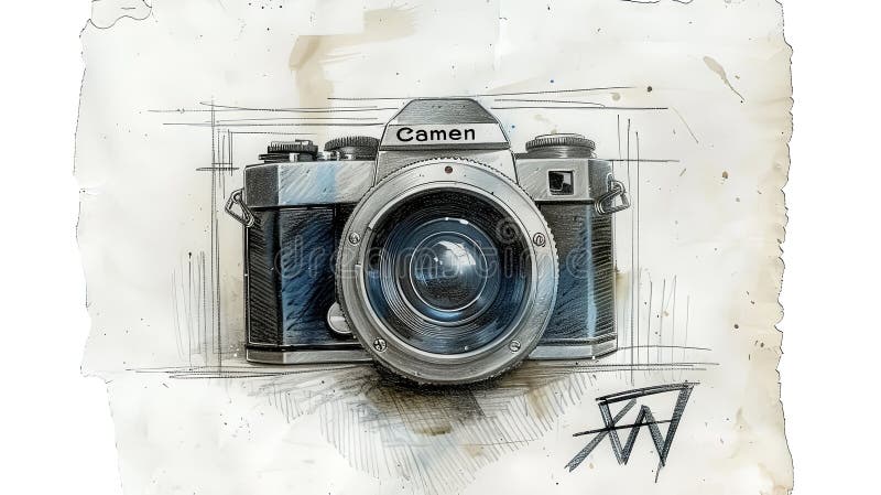 A Camera with a Black-and-white Filter Stock Image - Image of classic ...