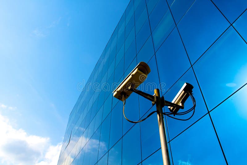 Security CCTV Camera in Office Building Stock Photo - Image of building ...