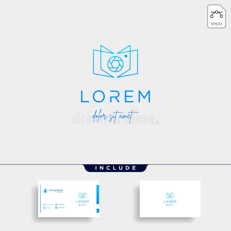 Camera Book Logo Template Vector Design Sign Stock Vector ...