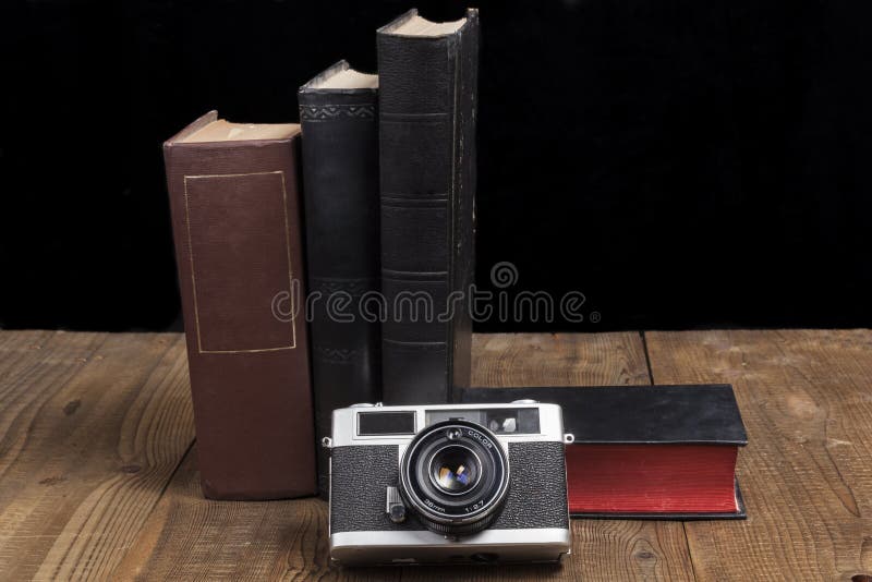 Camera with Books stock photo. Image of books, hipster - 62847894