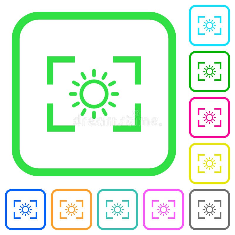 Camera Brightness Setting Vivid Colored Flat Icons Stock Vector ...