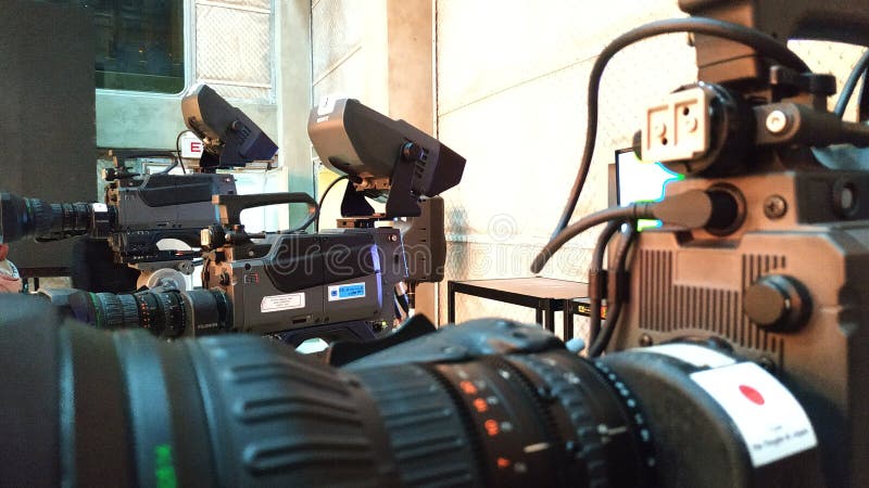 Camera Broadcast in Television Studio Editorial Stock Image - Image of ...