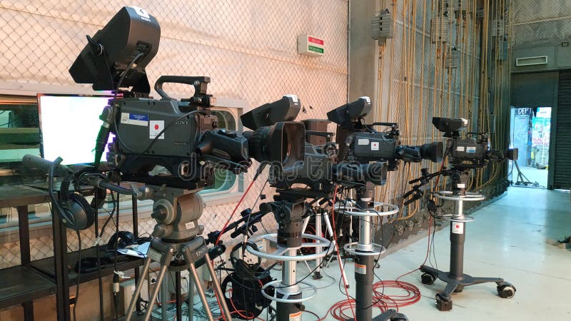 Camera Broadcast in Television Studio Stock Image - Image of television ...