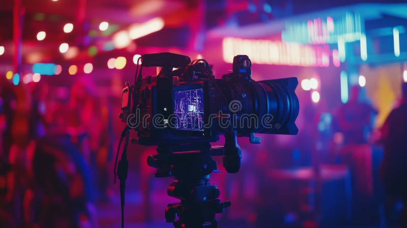 The Camera is Broadcasting Live Video on Stage. Stock Image - Image of ...