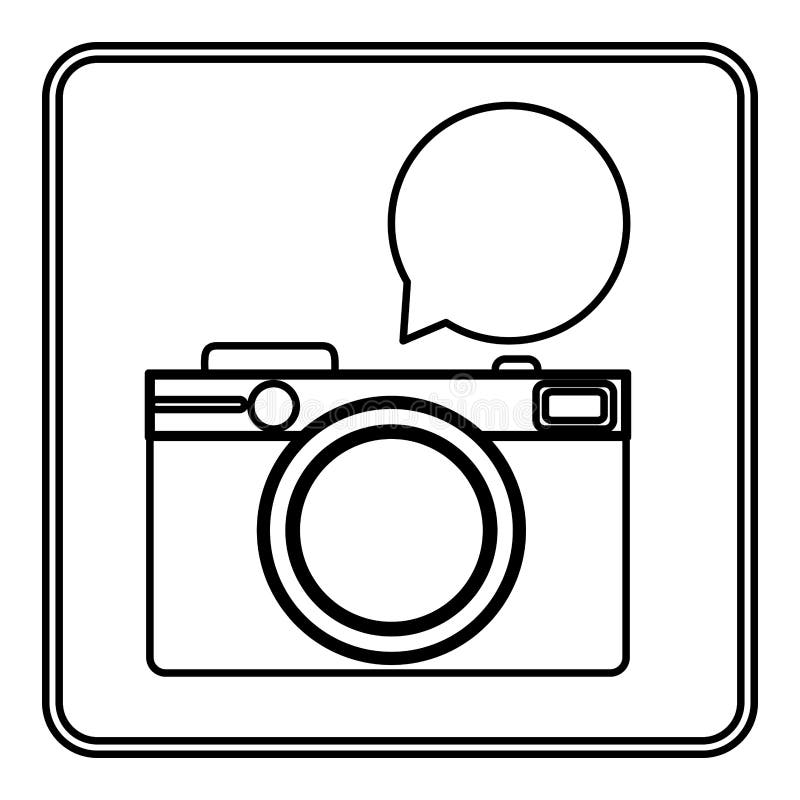 Camera with Bubble Text , Sketch Vector. Stock Vector - Illustration of ...