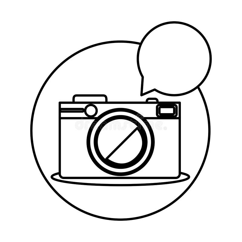 Camera with Bubble Text , Sketch Vector. Stock Vector - Illustration of ...