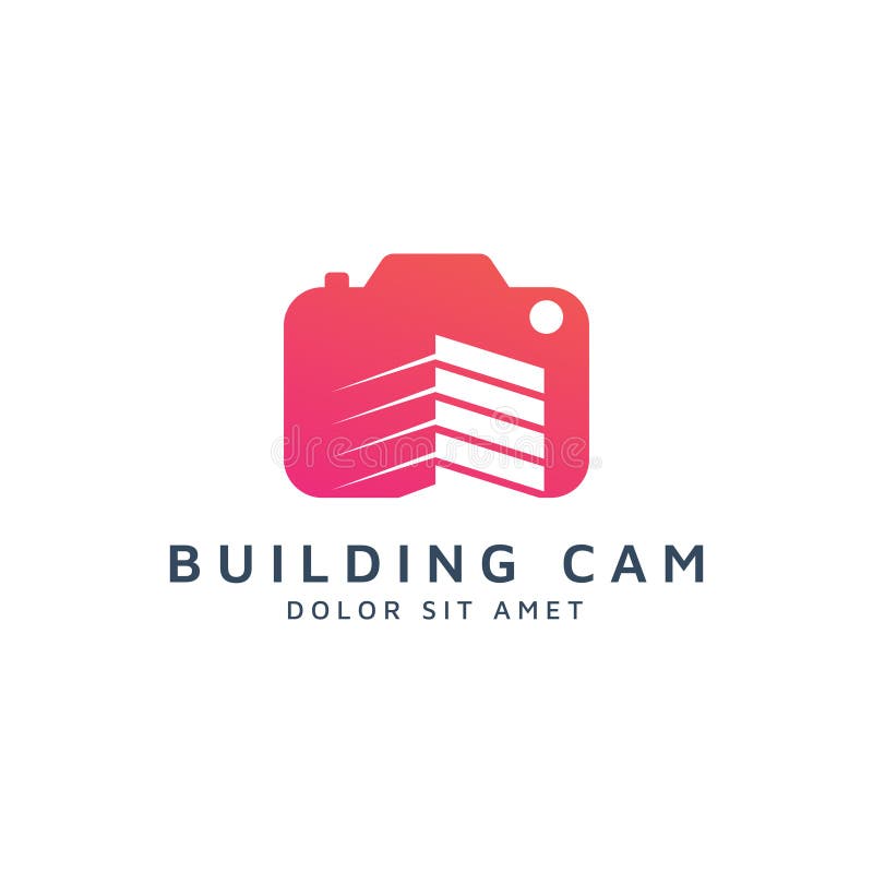 Camera and Building Negative Space Logo Design Stock Vector ...