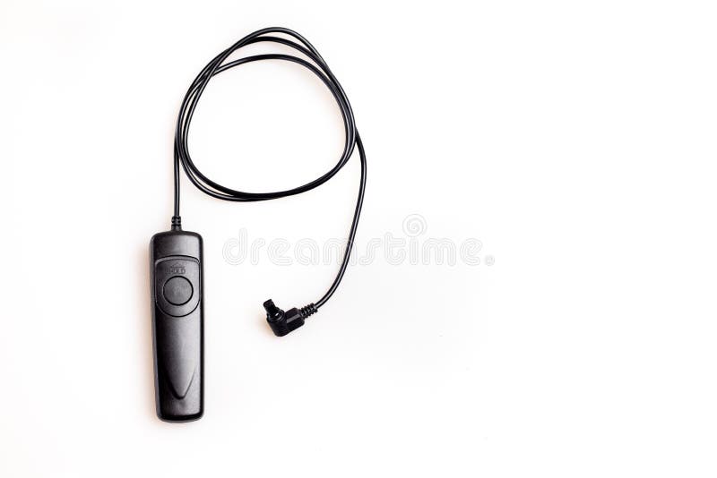 Camera Cable Remote Switch Control Isolated on White Stock Photo ...