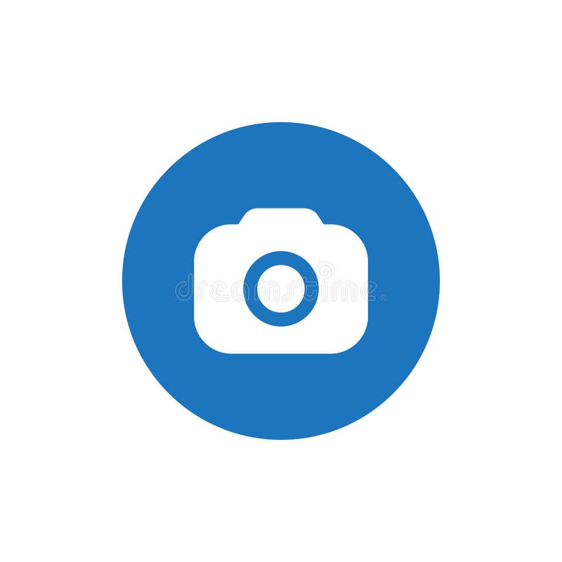 Camera, Capture Icon Vector in Circle Button Stock Vector ...